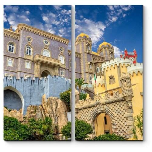 Модульная картина Красочный замок Синтра в Португалии50x50