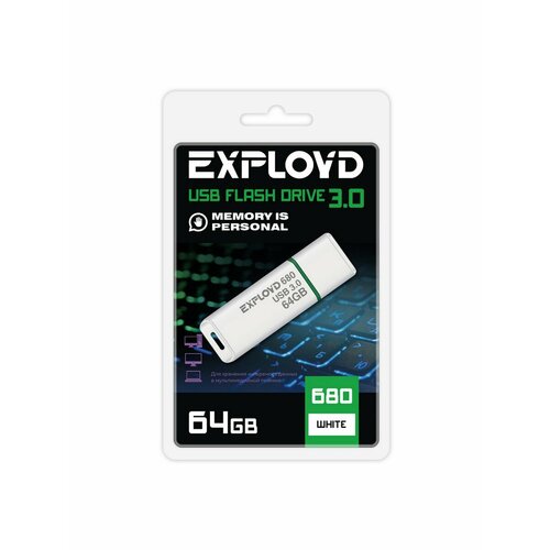 Флешка USB 3.0 Exployd 64 ГБ 680 ( EX-64GB-680-White )