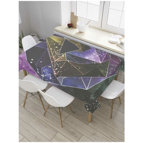 Скатерть прямоугольная JoyArty на кухонный стол "Космическая призма" из оксфорда, 180x145 см