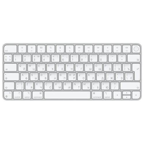 Беспроводная клавиатура Apple Magic Keyboard 2021 с Touch ID серебристый/белый, русская, 1 шт.