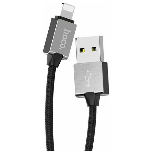 Кабель Hoco U49 Refined Steel USB - Lightning, черный