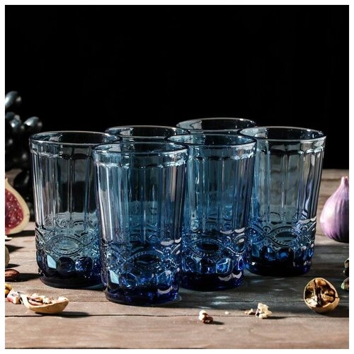 Набор стаканов Magistro «Ла-Манш», 350 мл, 6 шт, цвет синий