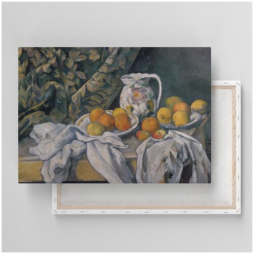 Картина на холсте с подрамником / Cezanne Paul / Сезанн Поль - Натюрморт с драпировкой