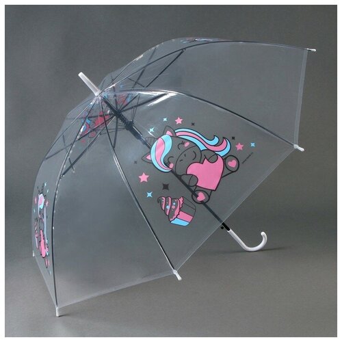 Зонт-трость Funny toys, розовый, голубой