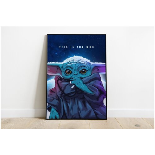 Плакат "Малыш Йода" / Формат А3+ (33х48 см) / Постер для интерьера / Без рамы