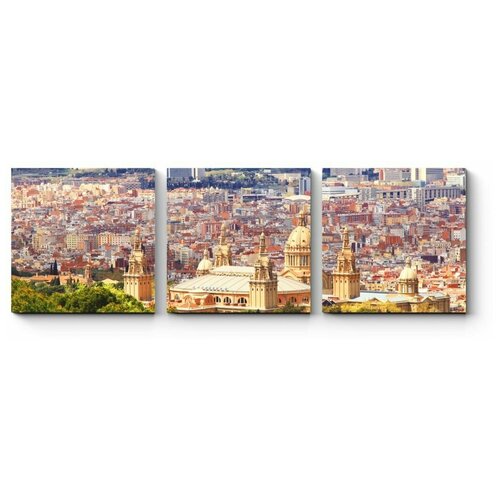 Модульная картина Барселона с высоты птичьего полета180x60