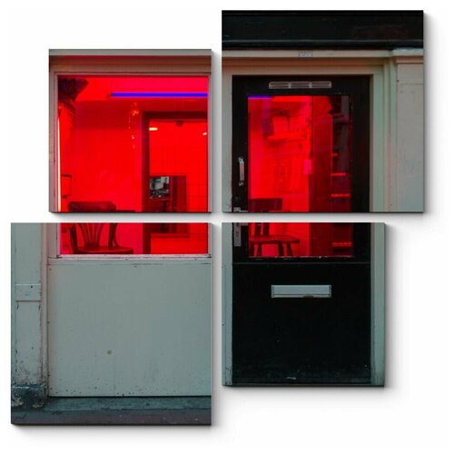 Модульная картина Улица красных фонарей 120x120