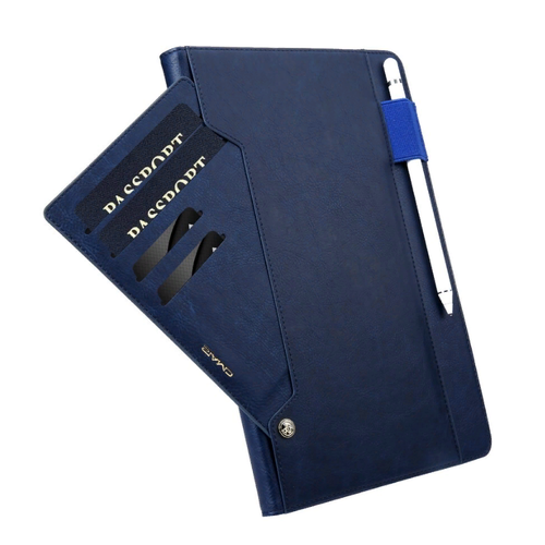 Чехол MyPads для Samsung Galaxy Tab S6 10.5 SM-T860 / T865 с визитницей и крепежом для стилуса из импортной кожи синий