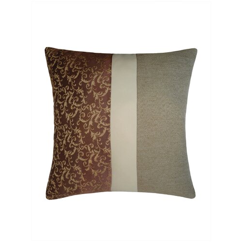 Наволочка - чехол для декоративной подушки на молнии Молли, 45 х 45 см, бежевый, коричневый