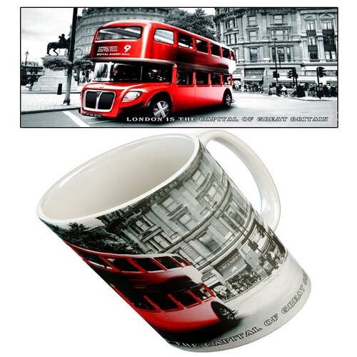 Кружка "London is the capital of Great Britain", большая с рисунком, в подарок, для чая и кофе, керамическая, 330 мл
