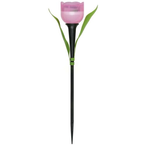 Светильник на солнечной батарее UNIEL Pink Tulip 30,5см пластик розовый