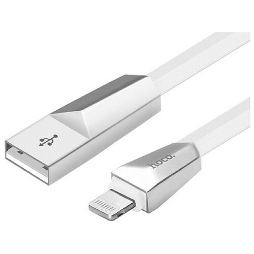 Кабель USB HOCO x4 Zinc для Lightning, 2.4 A, длина 1.2 м, белый