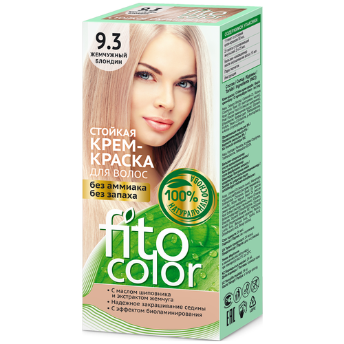 Fito косметик Fitocolor стойкая крем-краска для волос, 9.3 жемчужный блондин, 115 мл