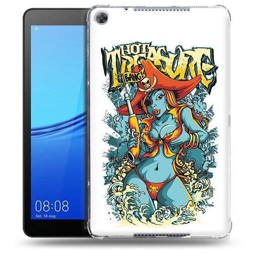 Чехол задняя-панель-накладка-бампер MyPads нарисованная синяя девушка комикс для HUAWEI MediaPad M5 Lite 8 64Gb/LTE/WiFi противоударный