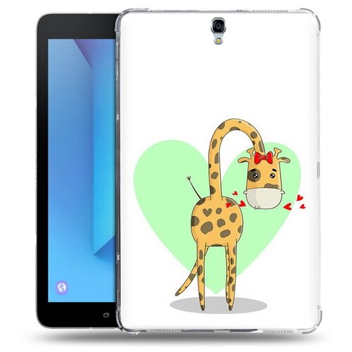 Чехол задняя-панель-накладка-бампер MyPads Влюбленный жираф 14 февраля для Samsung Galaxy Tab S3 9.7 SM-T820/T825 противоударный