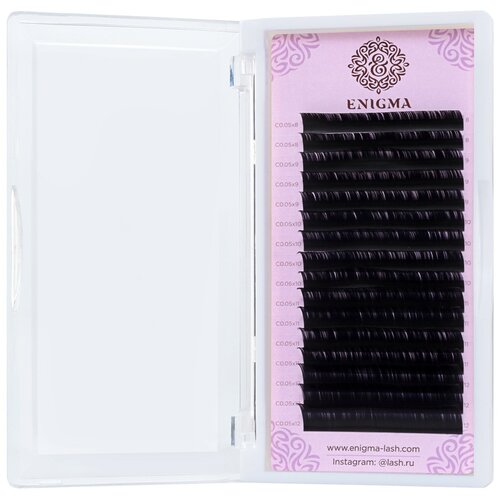 Черные ресницы Enigma Mix D 0.10 9-12 mm (16 линий)