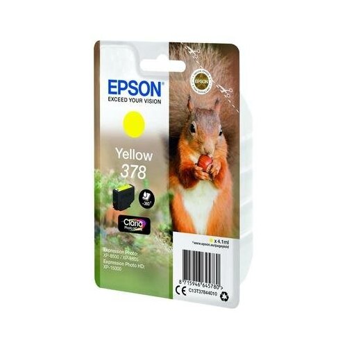 Картридж струйный Epson T3784 C13T37844020 желтый оригинальный