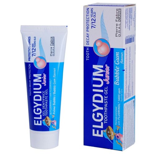 Зубная паста Elgydium Junior от кариеса Bubble Gum, 50 мл