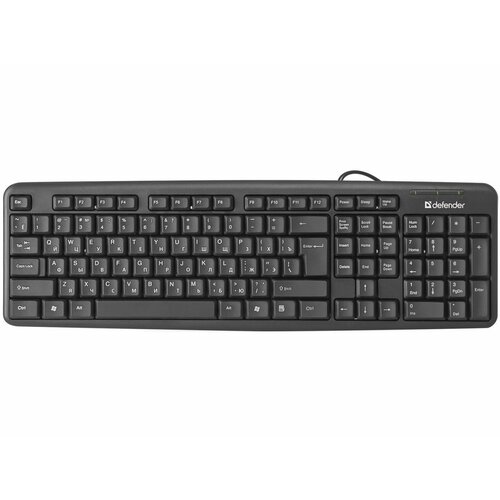 Клавиатура Defender (45520) Element HB-520 PS/2 черная, полноразмерная 104+3кн., проводная 1.5м.