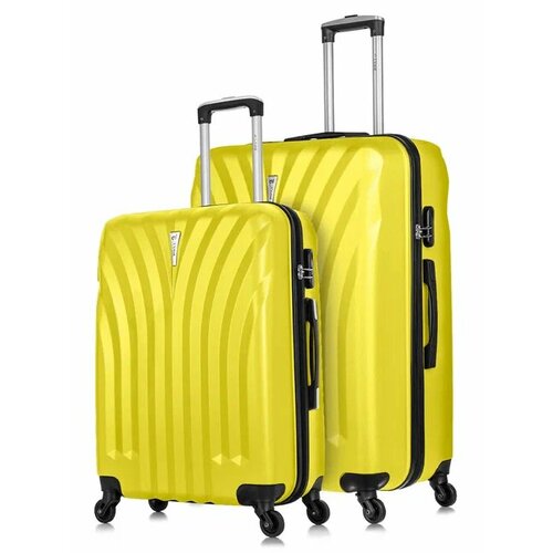 Комплект чемоданов L'case Phuket, 2 шт., 133 л, размер M/L, желтый