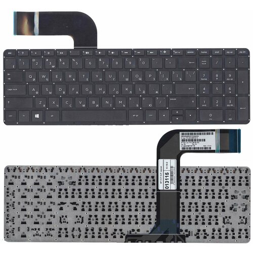 Клавиатура для ноутбука HP Pavilion 15-P010US черная, без рамки, плоский Enter