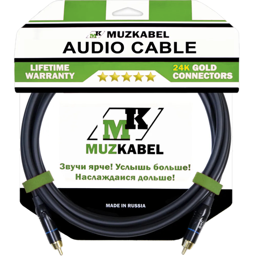 Аудио кабель MUZKABEL RRFMK1B - 1 метр, RCA – RCA