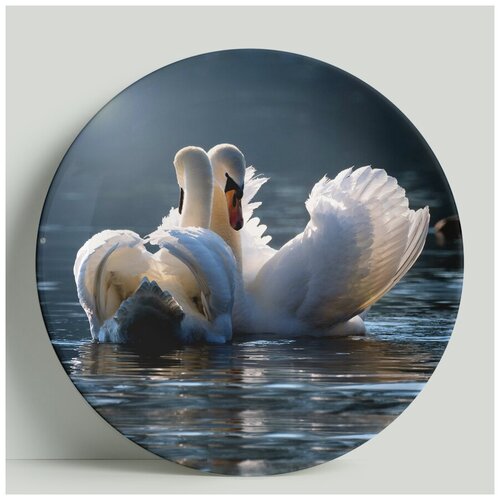 Декоративная тарелка Два лебедя, 20 см