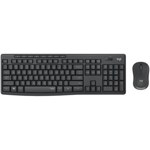 Комплект клавиатура + мышь Logitech Silent Wireless Combo MK295, графитовый, английская/русская