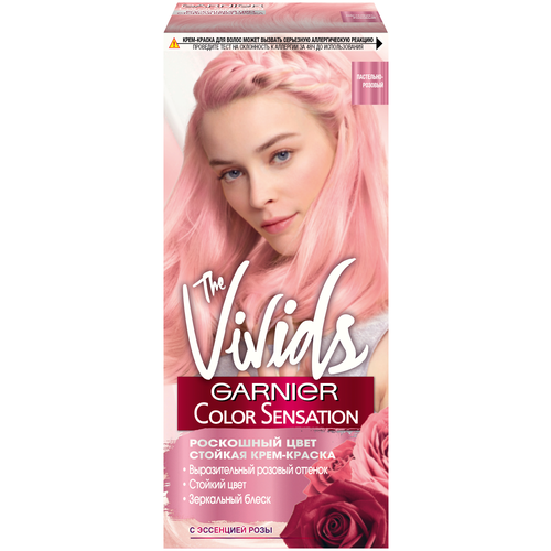 GARNIER Color Sensation The Vivids стойкая крем-краска для волос, пастельно-розовый, 110 мл