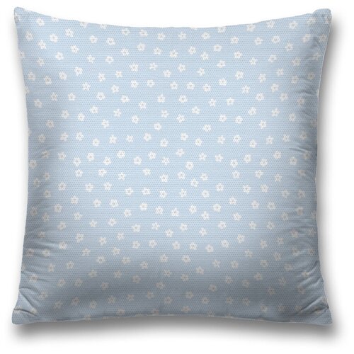 Наволочка декоративная на молнии, чехол на подушку JoyArty "Круги на голубом фоне" 45х45 см
