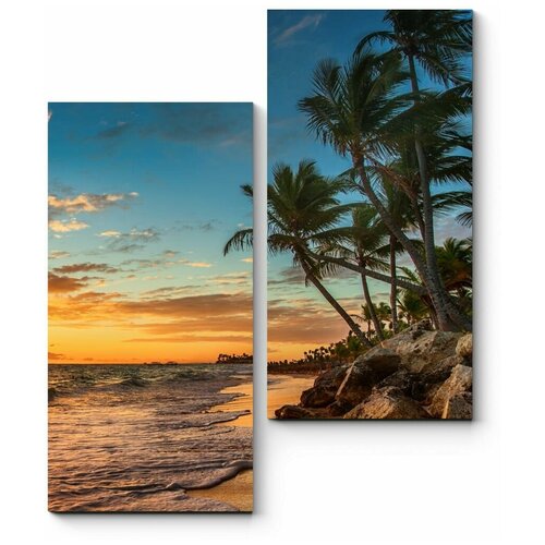 Модульная картина Восход солнца на райском острове 70x88