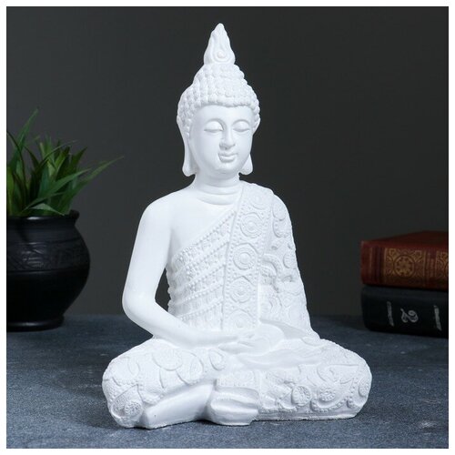 Фигура "Будда малый" 16х9х23см белая./В упаковке шт: 1