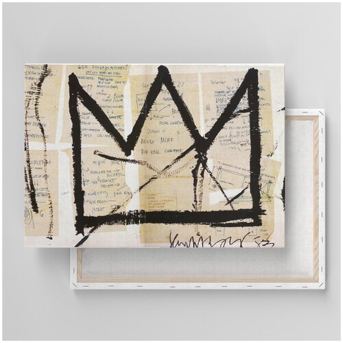 Картина на холсте с подрамником / Basquiat J.M. - Sans Titre Crown / Баския Жан-Мишель