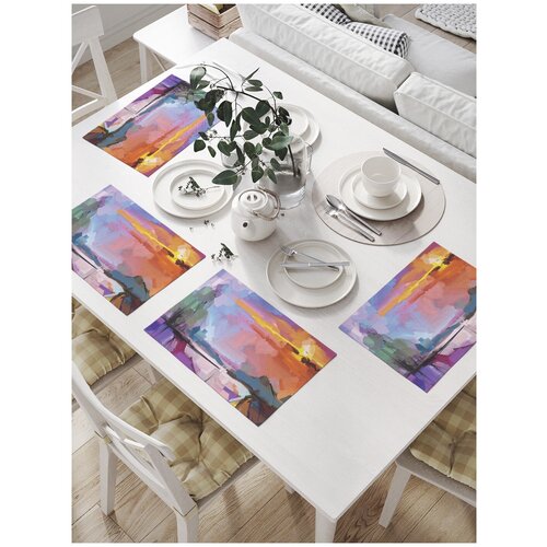 Комплект салфеток JoyArty "Абстрактная живопись маслом" для сервировки стола (32х46 см, 4 шт.)