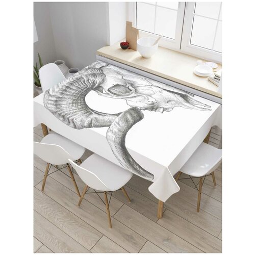 Скатерть прямоугольная JoyArty на кухонный стол "Череп барана" из оксфорда, 120x145 см