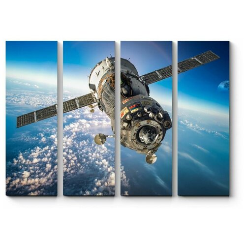 Модульная картина Научно-орбитальная станция "Союз" 70x53