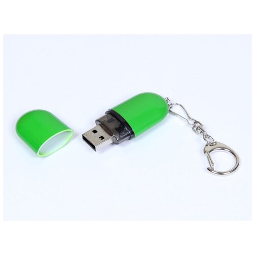 Каплевидная пластиковая флешка для нанесения логотипа (32 Гб / GB USB 2.0 Зеленый/Green 015 Модель 184)