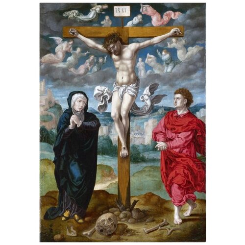 Репродукция на холсте Распятие (The Crucifixion - Central Panel) Кук ван Альст Питер 30см. x 43см.