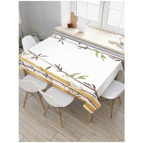 Скатерть прямоугольная JoyArty на кухонный стол "Бамбуковый проход" из оксфорда, 120x145 см