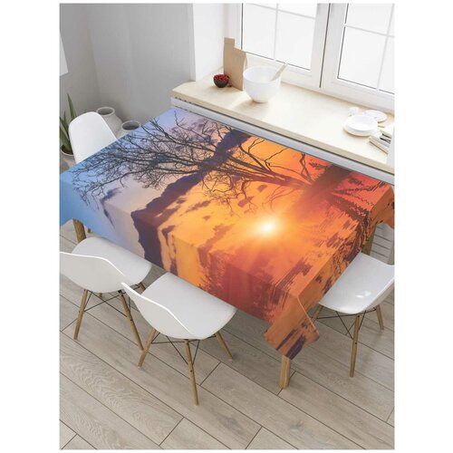 Скатерть прямоугольная JoyArty на кухонный стол "Прибрежное дерево" из оксфорда, 120x145 см