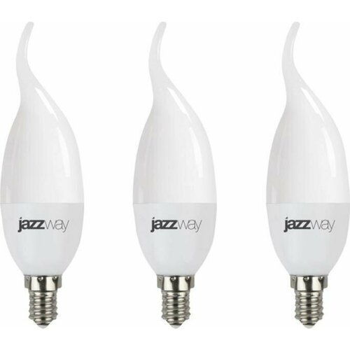 Светодиодная лампа JazzWay PLED Super Power 9W эквивалент 75W 5000K 820Лм E14 свеча на ветру (комплект из 3 шт)