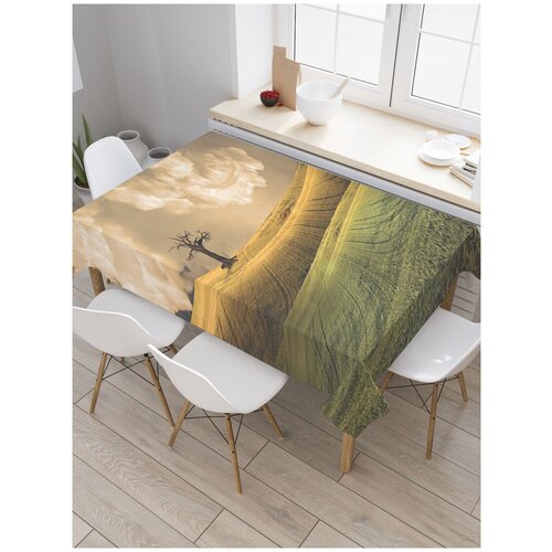 Скатерть прямоугольная JoyArty "Захватывающие холмы" из сатена, 120x145 см
