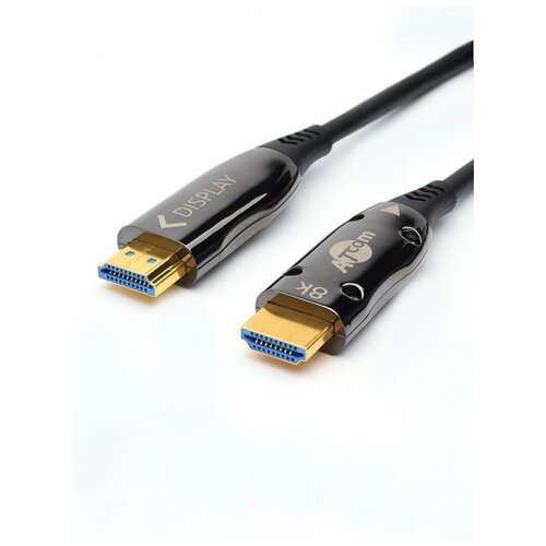 Кабель HDMI 40 м (HIGH speed, Metal gold, Optical) 8K VER 2.1 ATcom HDMI 2.1 (m) - HDMI 2.1 (m) 40 м