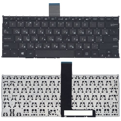 Клавиатура для ноутбука Asus F200CA F200LA F200MA черная, без рамки, плоский Enter