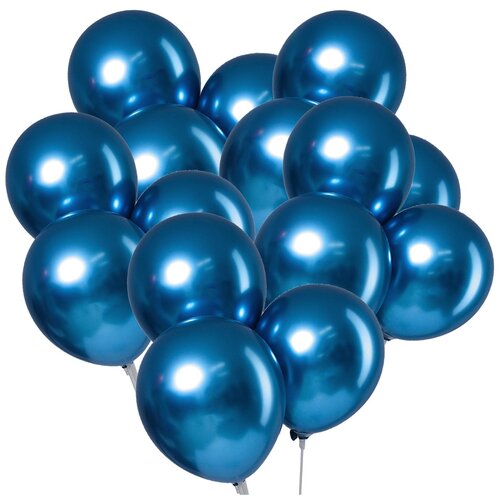 Набор воздушных шаров Leti Хром, 9", синий, 50 шт.