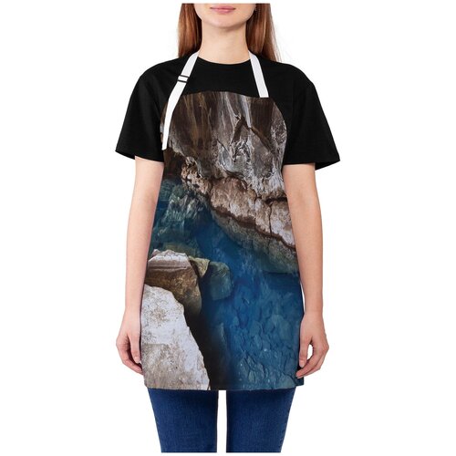 Фартук женский для готовки JoyArty "Тайная пещерная река", универсальный размер