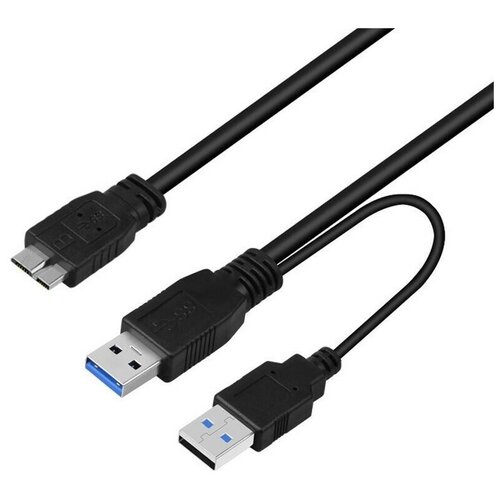 Кабель 2хUSB 3.0(m) - micro USB 3.0(m), Y-кабель (Для подключения жестких дисков)/Дисконт63