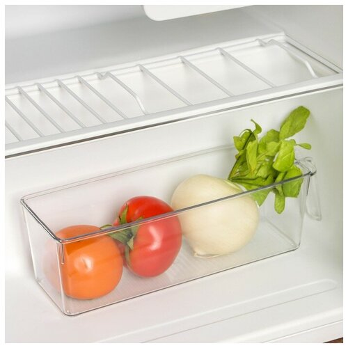Контейнер для холодильника с крышкой и ручкой, 32×10×10 см
