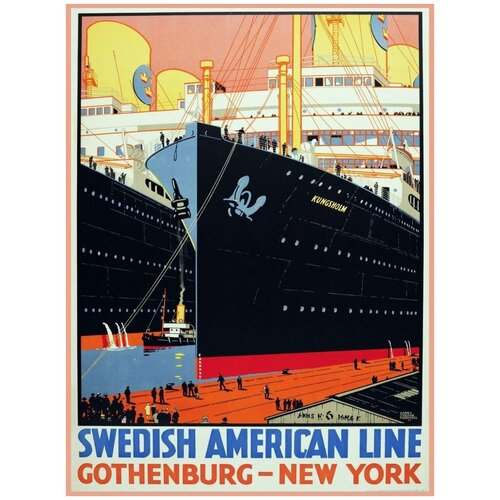 Постер / Плакат / Картина Корабли - Пароходы Kungsholm 50х70 см в подарочном тубусе