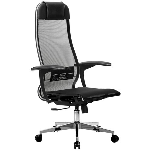 Компьютерное кресло METTA K-4-T Ch-2 офисное, обивка: сетка/искусственная кожа, цвет: черный